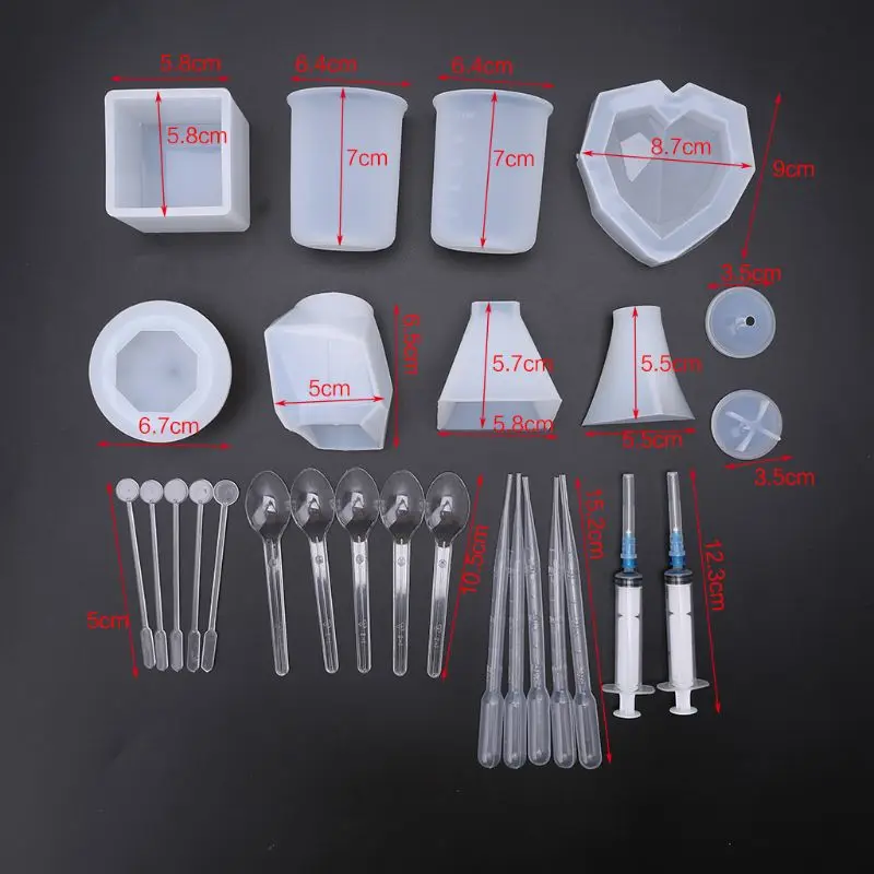 Украшения эпоксидная Форма материал набор куб Пирамида шар кулон силиконовые формы Diy Ювелирные