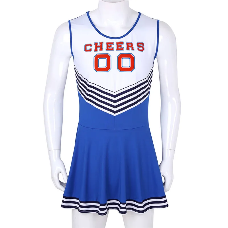 Mens Charming Cheerleader Uniforms Stage Cheerleading Costume Dress ...