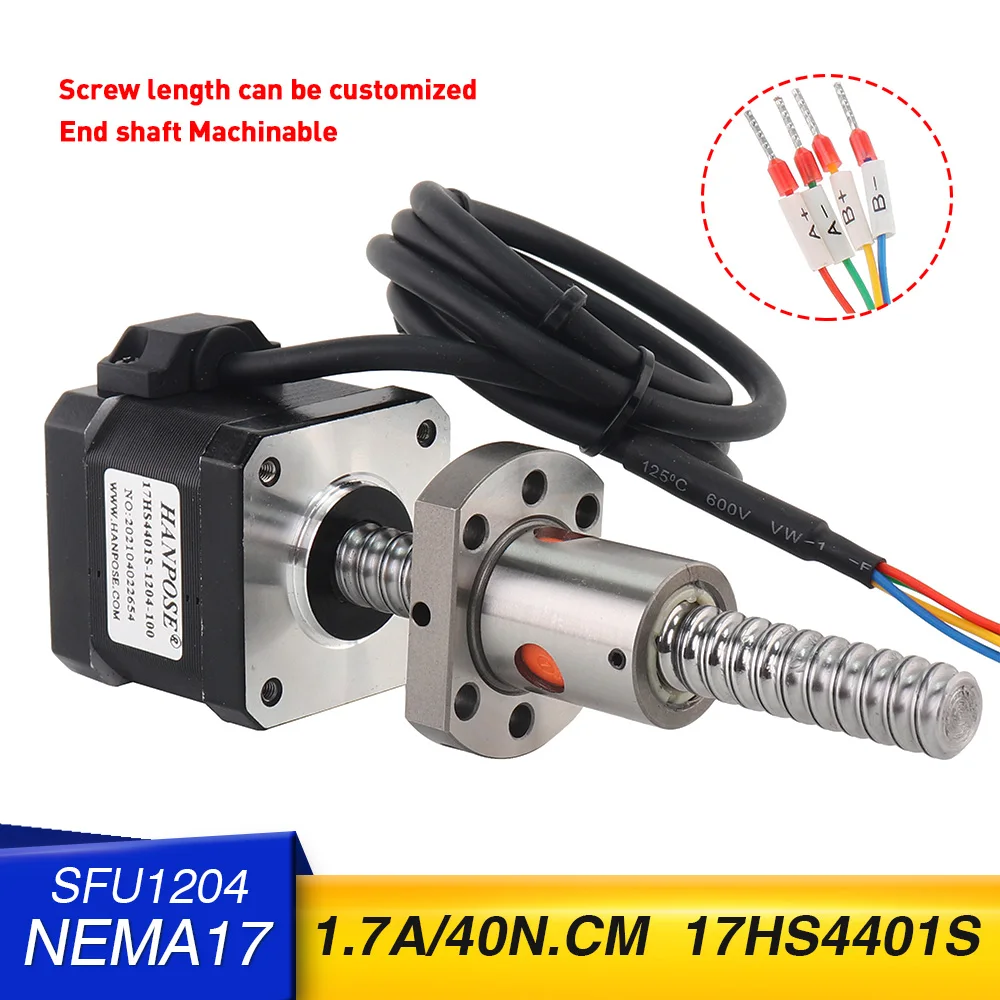 5pcs-SFU1204-ballscrew-250mm-350mm-stepper-motor-42BYGH-1-5A-40N-cm ...
