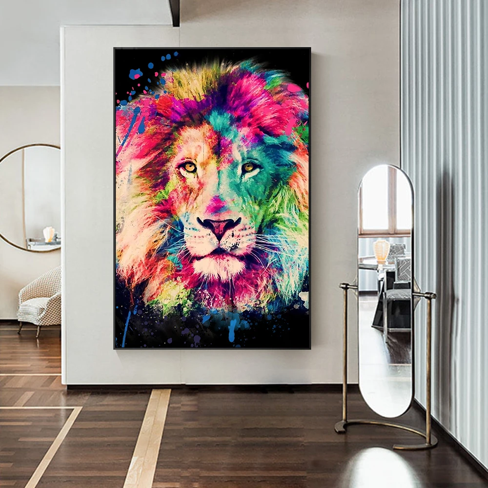 Colorful Lion Paintings