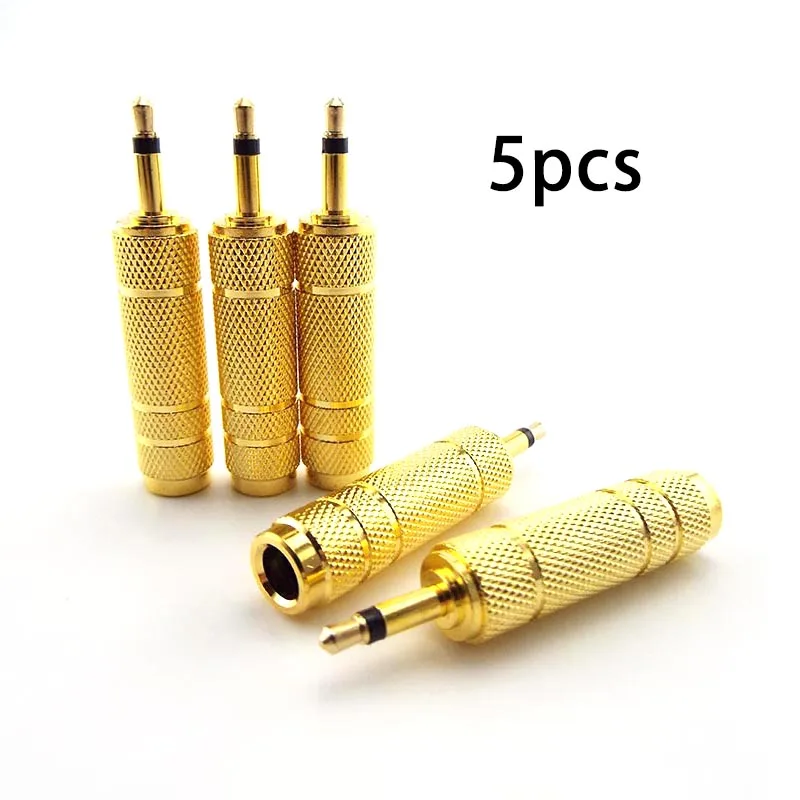 5pcs-6-5mm-Female-to-3-5mm-Male-Jack-Plug-Mono-Audio-Microphone-Adapter ...