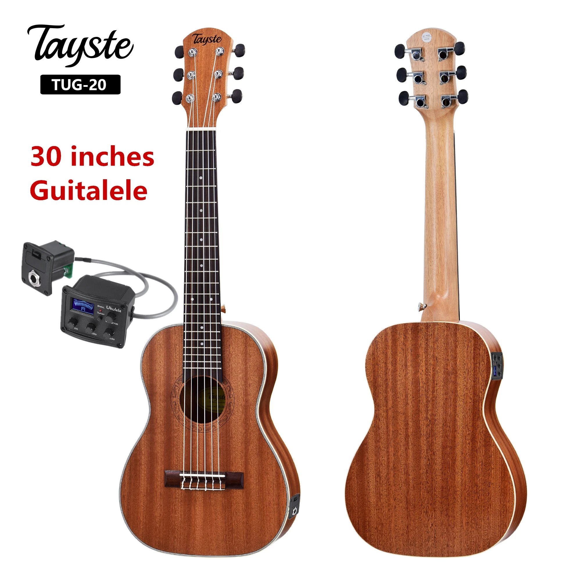 Guitalele Guilele 30 Inches Sapele Mini Electric Guitarlele Baritone ...