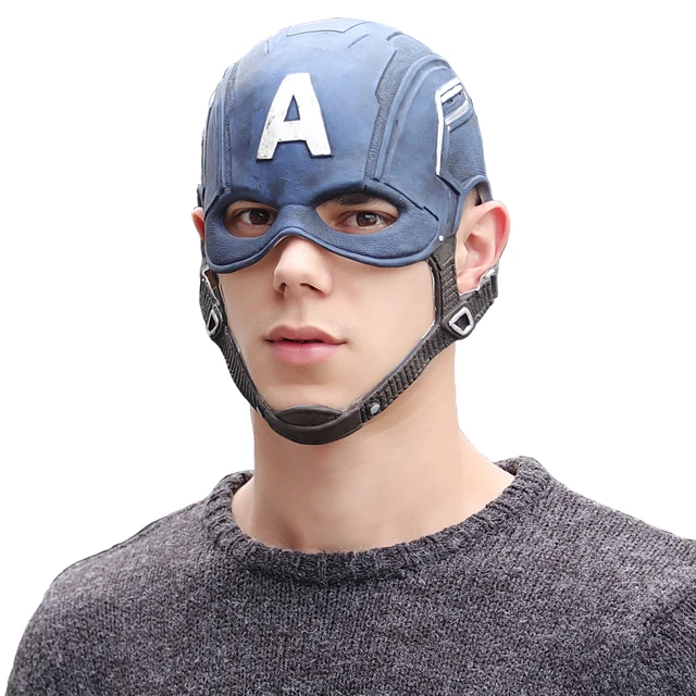 Captain America Cosplay Mask Steven Rogers Super Hero Latex Helmet ...