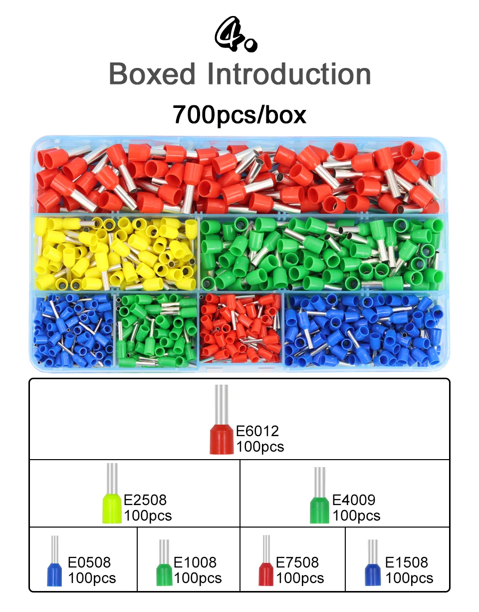 COSSE ELECTRIQUE,2000pcs box--Terminal tubulaire en boîte divers styles ...