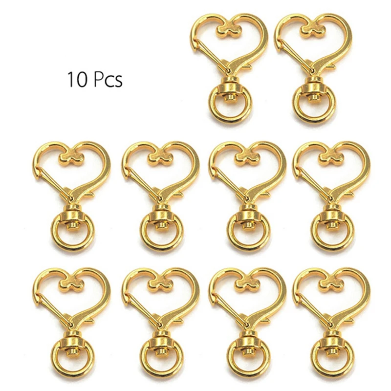 10pcs-Lot-Gold-Silver-Color-Love-Heart-Shape-Hollow-Key-Chain-Metal ...