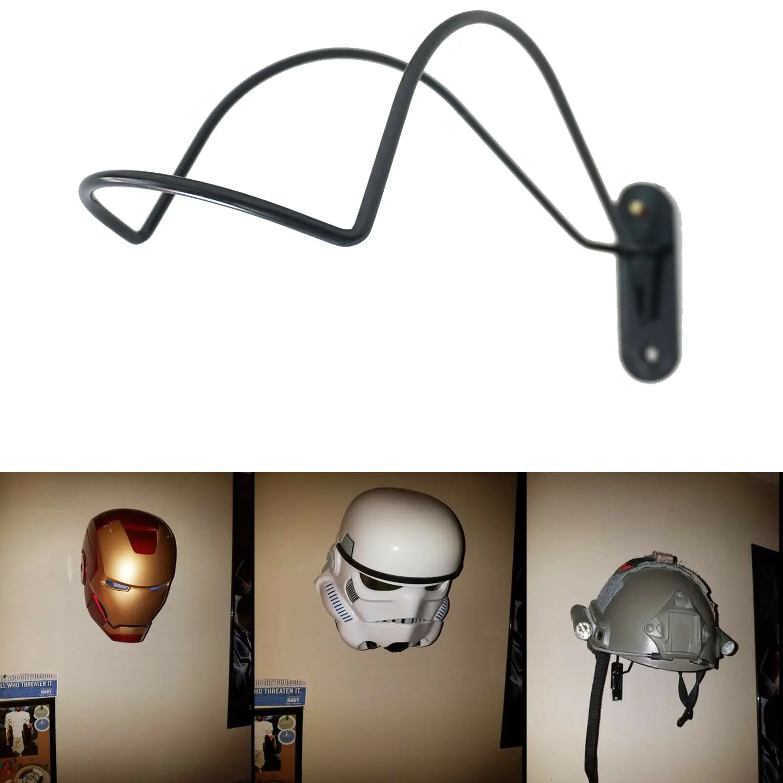 Helmet Display Stand Rack Wall Hanger for Iron Man Helmet/Scout Trooper ...
