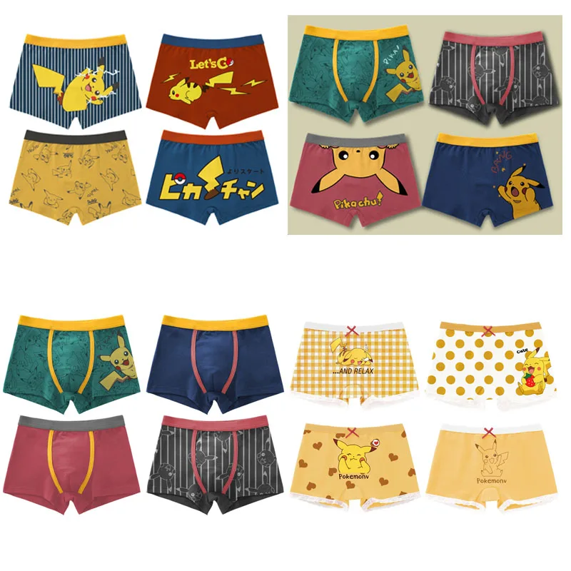 Ropa interior de Pokémon para niños, bragas de Pikachu, bóxer de ...