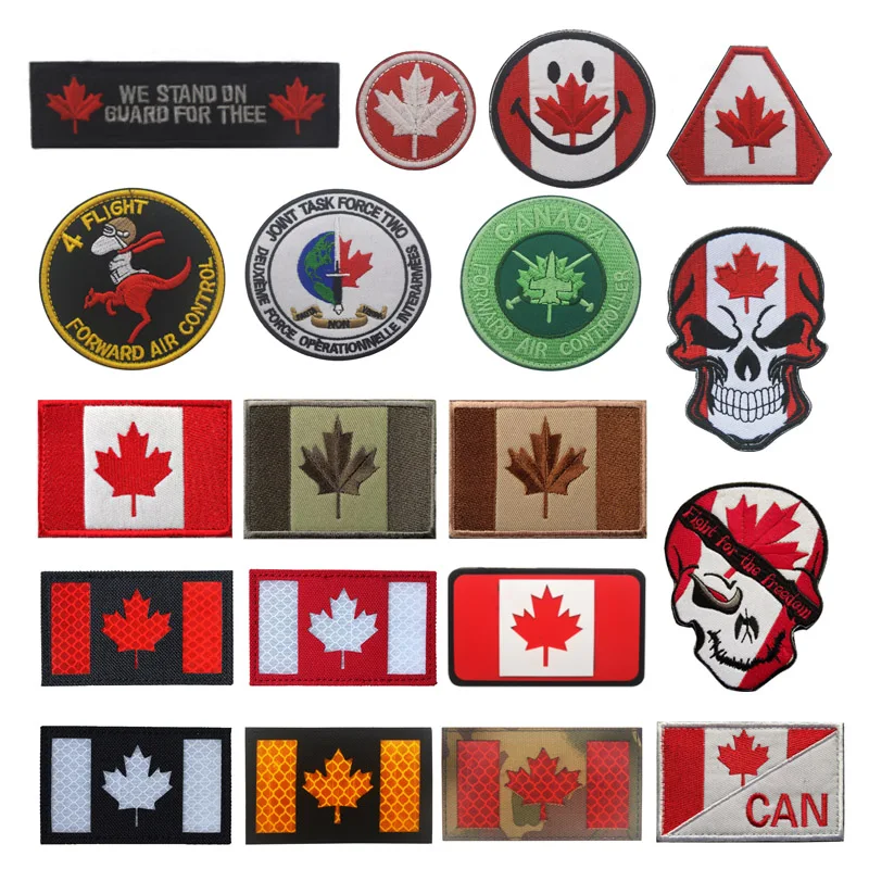 Canada-Flag-Embroidery-PVC-IR-Patch-Canadian-Maple-Leaf-Military ...