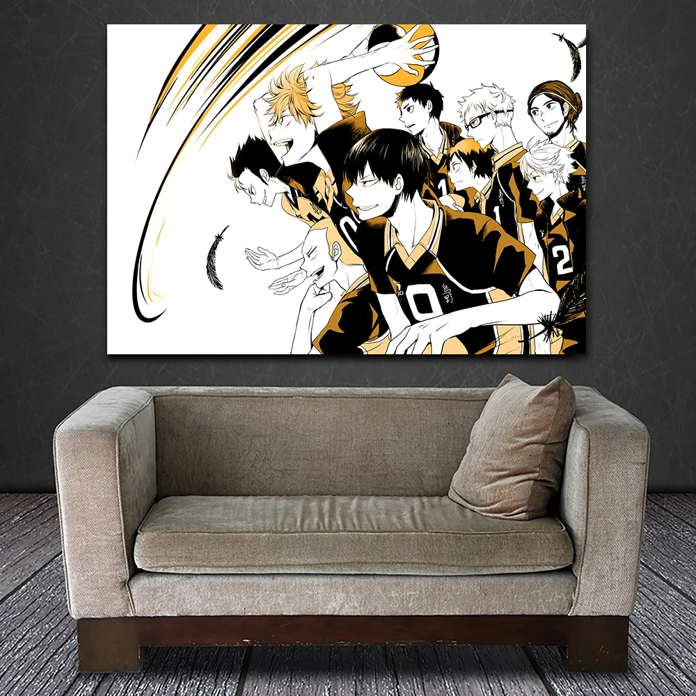 Wall Art Modular Pictures Nordic Style Printed Haikyuu Animation Film ...