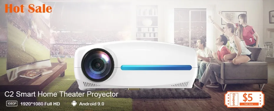 Wzatco c2 1920*1080p hd completo 300 polegada 4d keystone led projetor ...