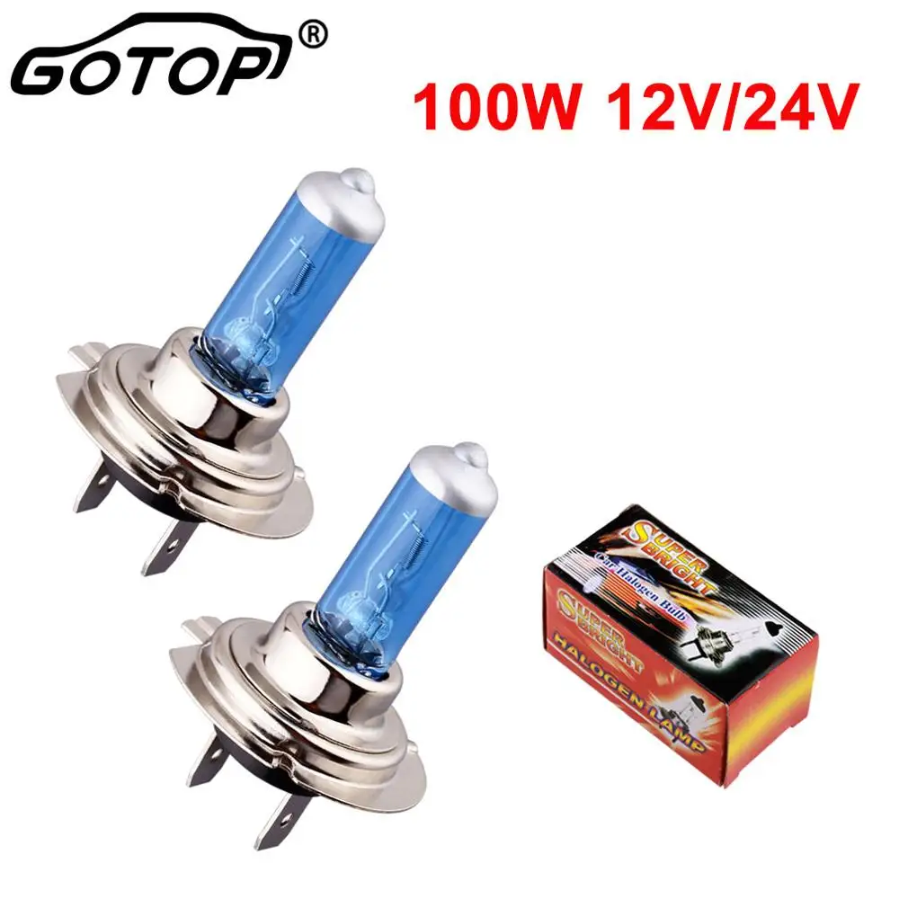 2pcs-H7-Halogen-Led-Bulb-Super-White-100W-12V-24V-Car-HeadLight-Bulb ...