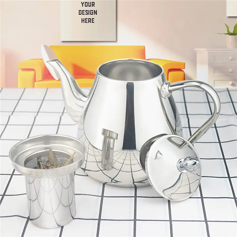 Sanqia stainless steel tea pot with tea strainer teapot with tea ...