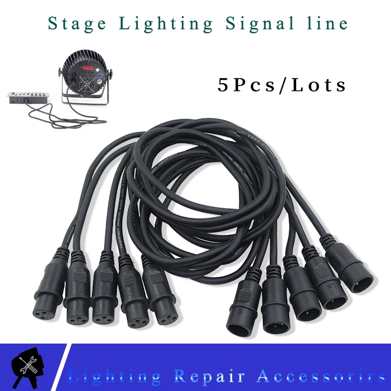 5pcs/lots Led Par Light Connection Cable 3-pin Dmx Cable 1m/5m/10m/15m ...