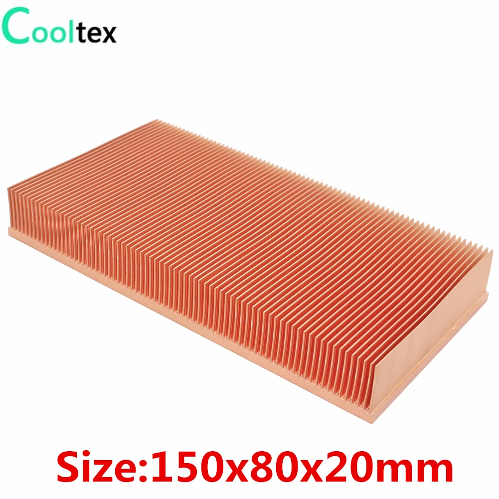 (high Power) Pure Copper Heatsink 150x80x20mm Skiving Fin Heat Sink ...