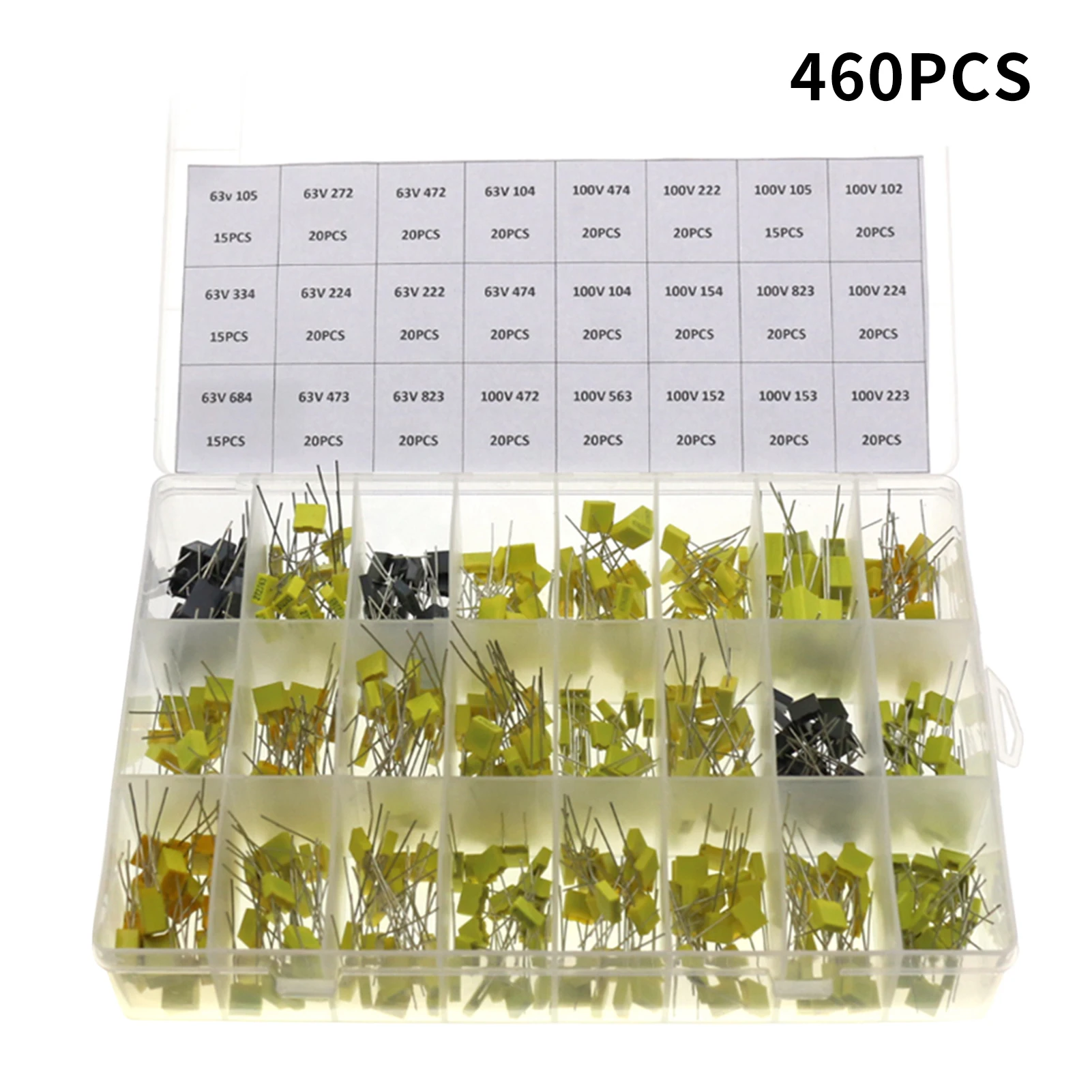 460Pcs 24 Waarden 63V & 100V Elektrolytische Condensator Assortiment ...