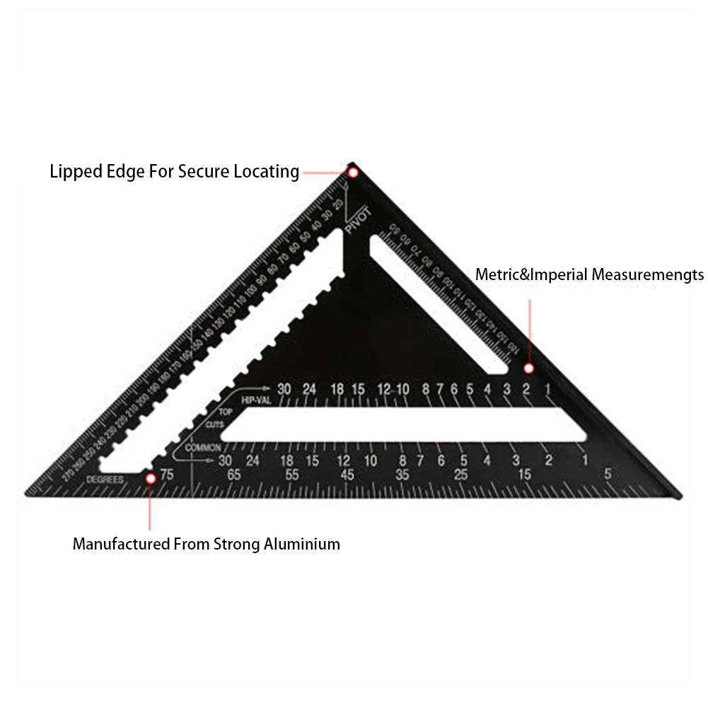 12 inch Measurement Tool Metric Aluminum Alloy Triangle Protractor ...
