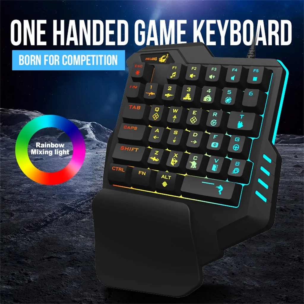 mechanical keyboard T15 Wired Gaming Keypad with LED Backlight 35 Keys ...