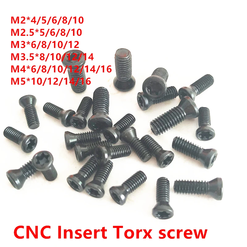 100pcs M2 M2.5 M3 M3.5 M4 M5 Cnc Insert Torx Screw For Replaces Carbide Inserts Cutter Bar Lathe ...
