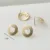 10pcs Stainless Steel Geometric Round Earring Stud Golden Flowers ...