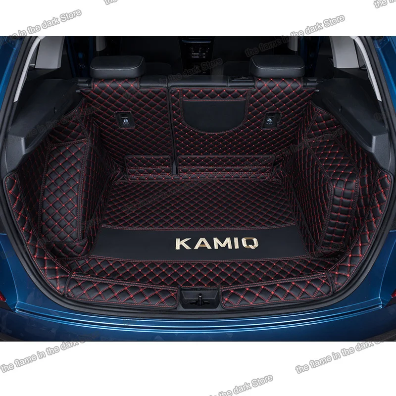 Leather Car Trunk Mat Cargo Liner For Skoda Kamiq 2019 2020 2021 2022 ...