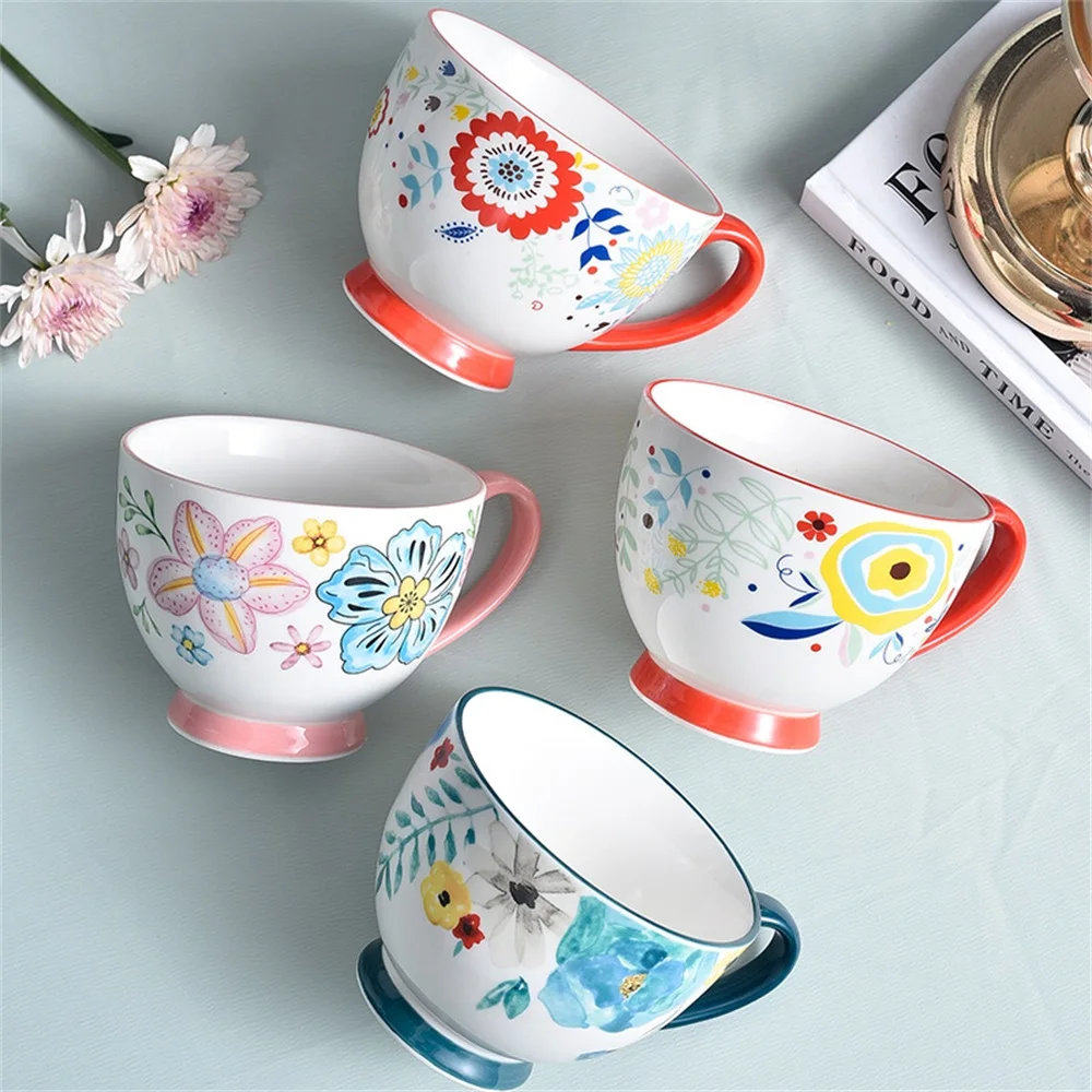 Verre à eau,Tasse créative en céramique peinte à la main,tasse de petit ...