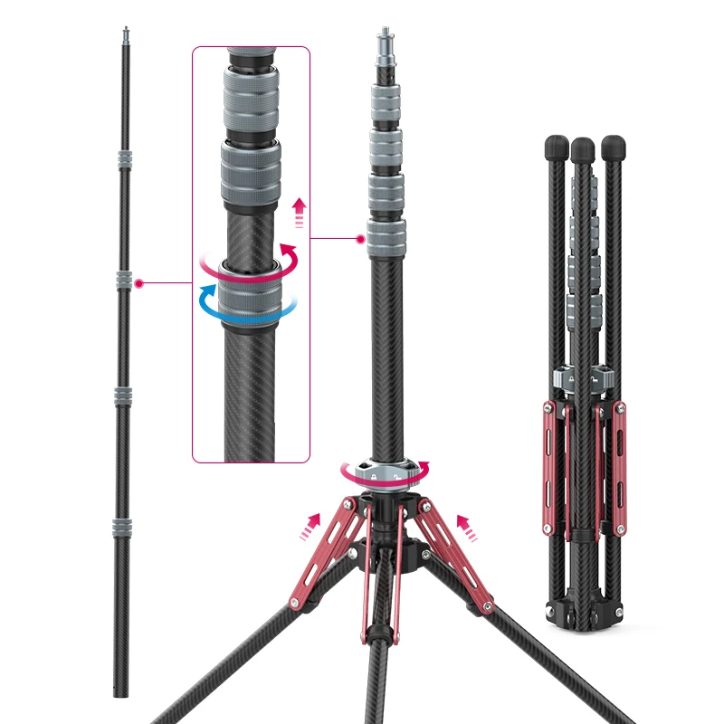 Ulanzi MT 49 Carbon Fiber Tripod Monopod With Detachable Bottom Bracket ...