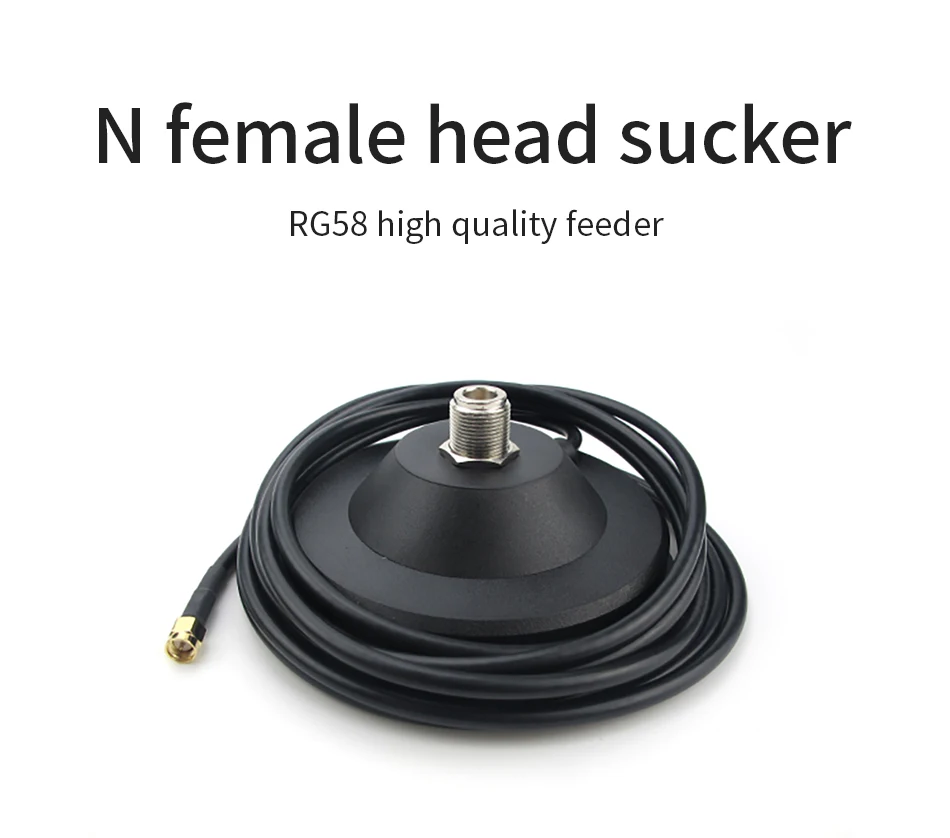 Base d'antenne avec câble d'alimentation RG58 3m, ventouse à tête femelle CDSENET XP-NK-SJ-300 ...