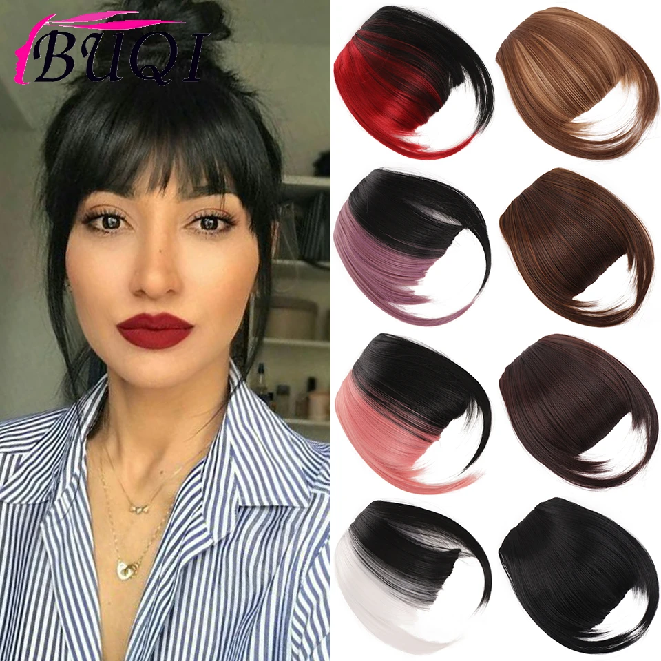 Buqi Fake Bangs False Fringe Clip on Fringe Bangs Black Brown Blonde ...