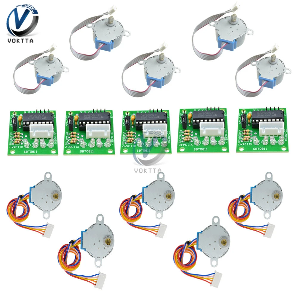 5 Set Uln2003 Driver Board Module + 28byj-48 5v/12v Reduction Gear ...