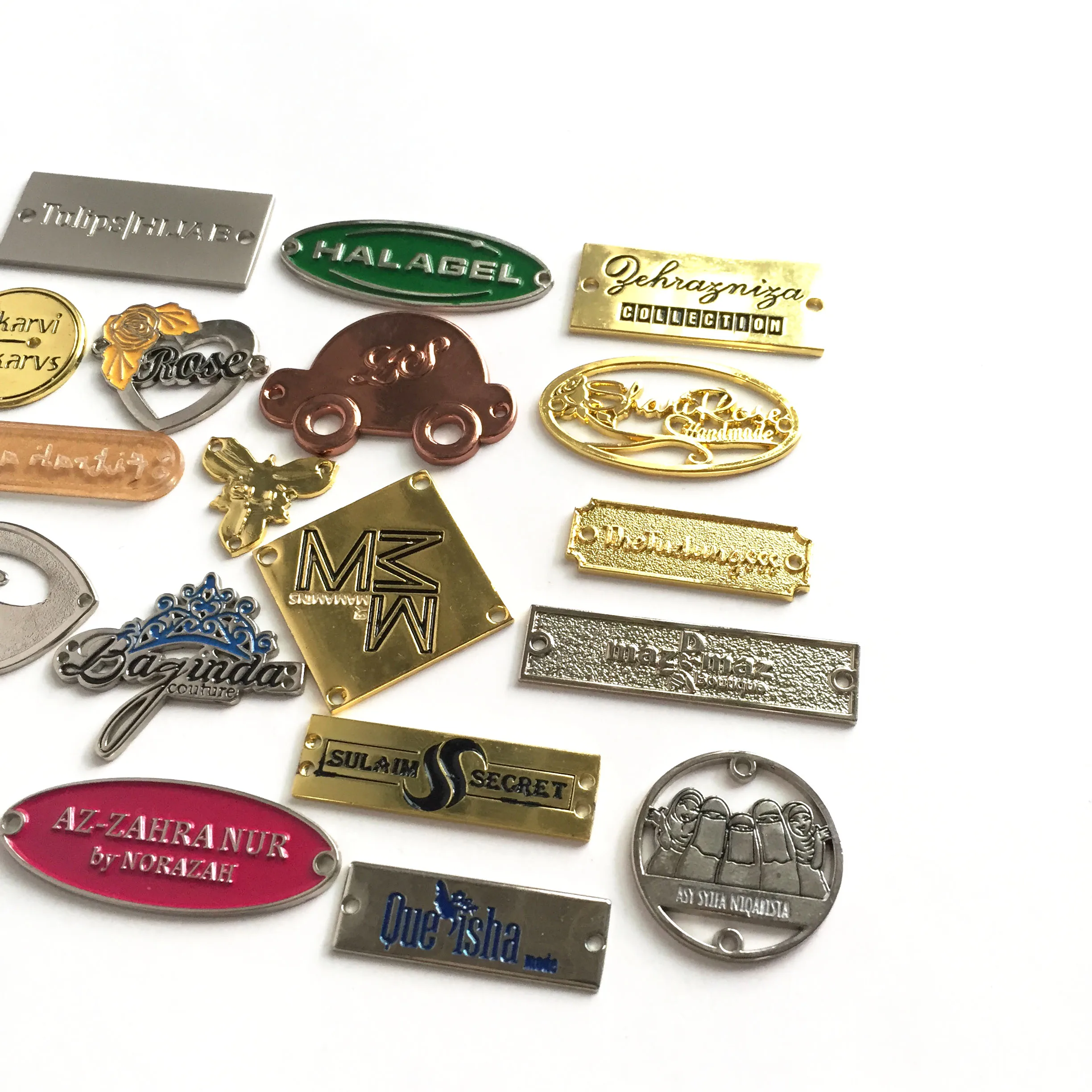 Metalen Logo Labels Custom Merknaam Kleding Tags Voor, 49% OFF