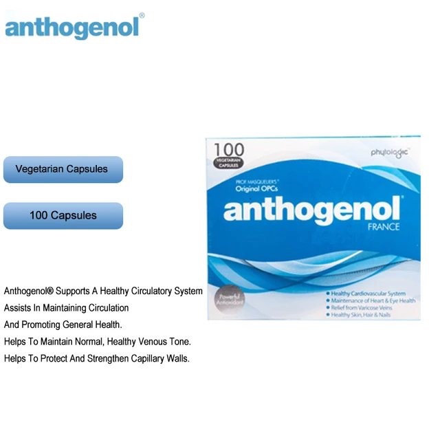 Anthogenol Antioksidan Vegetarian OPCs 100 Kapsul Kolagen, 60% OFF