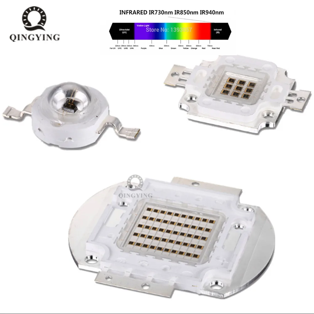 High Power LED chip IR COB integrated 730Nm 850Nm 940Nm 3W 5W 10W 20W ...