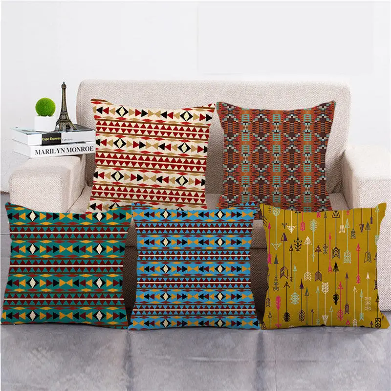 Pillowcase Navajo Western Aztec Geometry Cushion Cover Gometric Linen ...