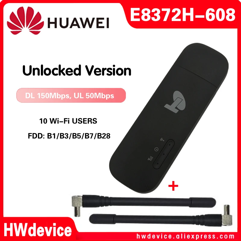 Unlocked Huawei E8372h-608 E8372D E8372h-320Wingle LTE Universal 4G USB ...