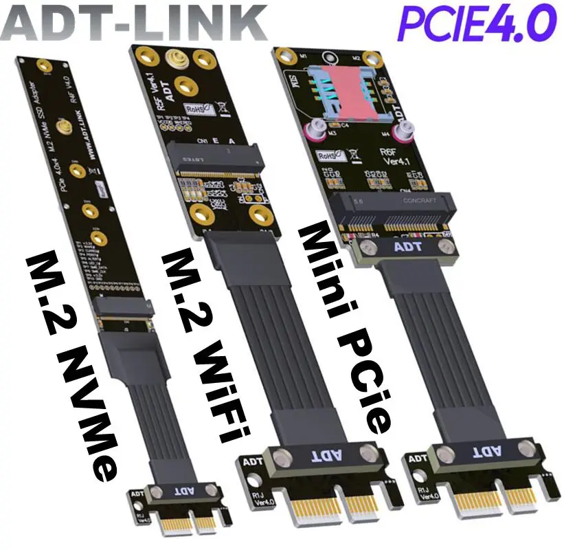 2021 New M.2 NVMe/M.2 WiFi/Mini PCIe SSD Riser Card To PCIe 4.0 x1 ...
