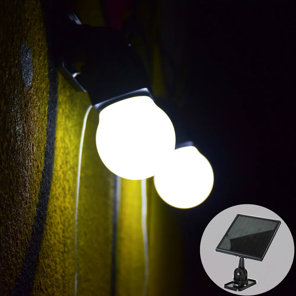 Solar Bulb Light Double Lamp With 10M Extend Cord Pull ON Solar Light
