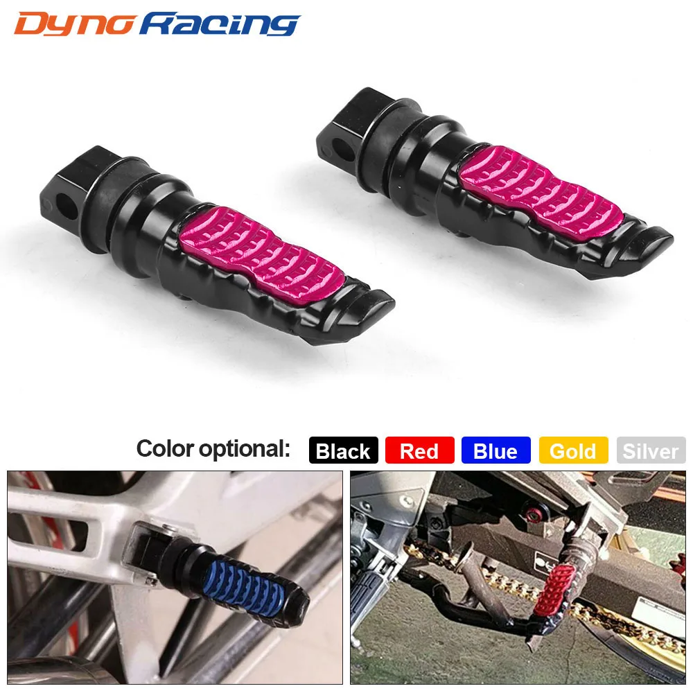 8MM-Hole-Aluminum-Motorcycle-Rear-Passenger-Foot-Pegs-Pedals-Footrest ...