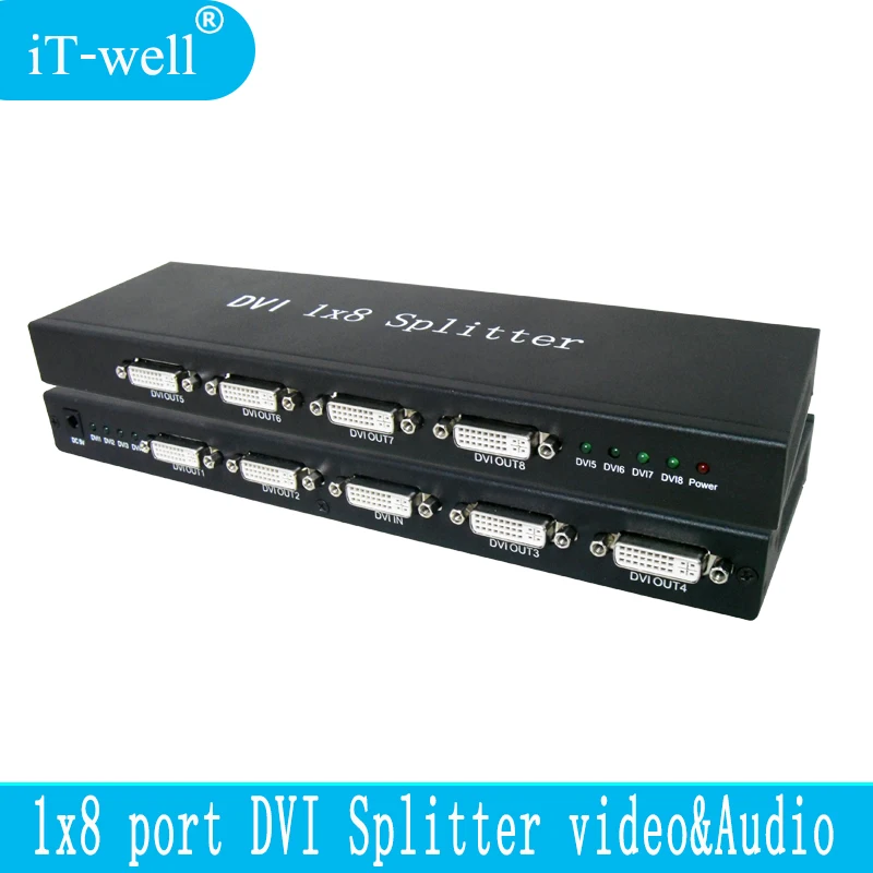 8 Port DVI Splitter iT well 1 Input 8 Output Distributor 1 Computer ...
