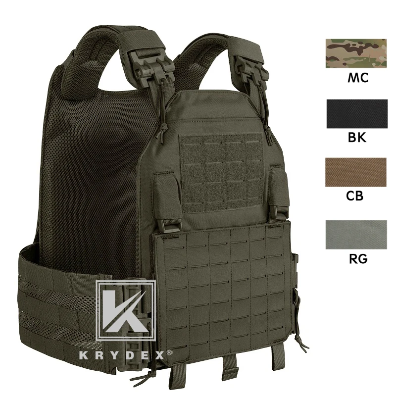 Krydex Tactical Laser Cut Vest + Front Panel Set Molle Quick Release ...