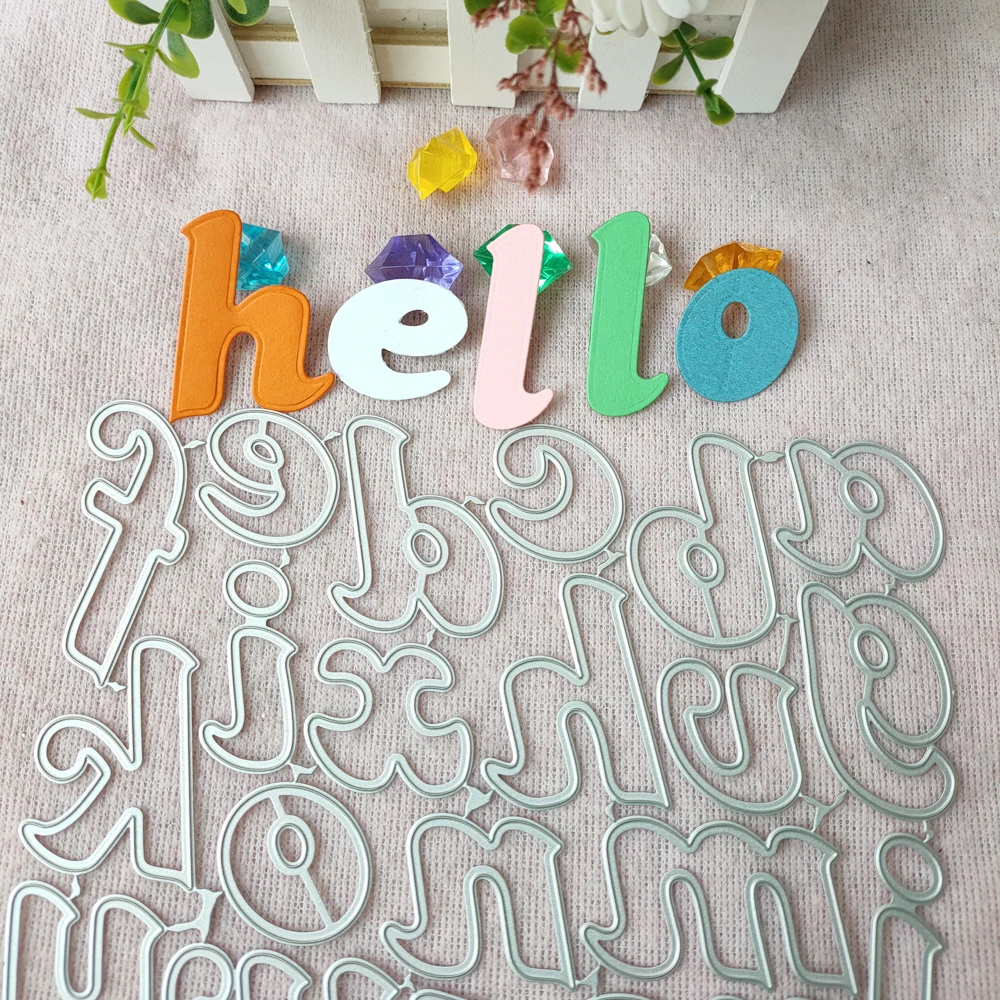 New Lowercase Alphabet Set Die Cut Letter Metal Cutting Dies Stencil ...