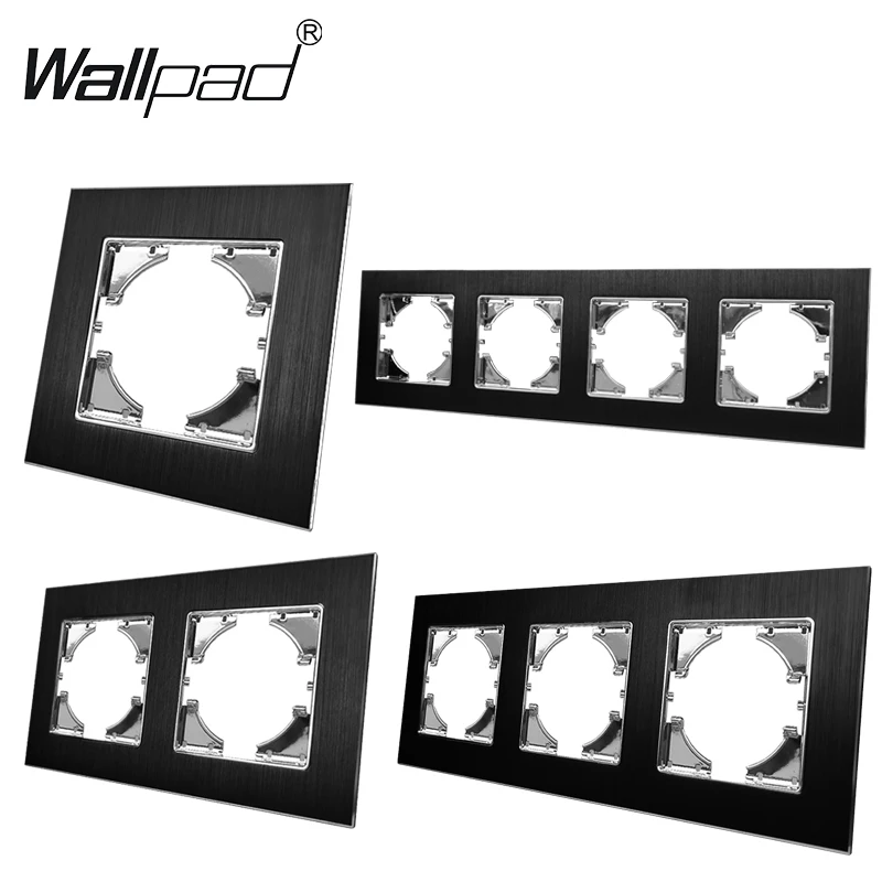 2 Gang Switch and French Socket Wallpad 110V-240V AC Aluminum Frame 16A ...