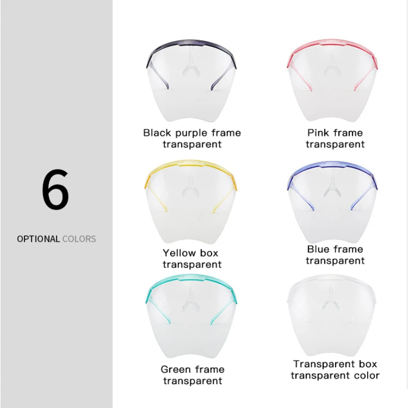 2021 Transparent Protective Mask Full Face Shield Dustproof Goggles ...
