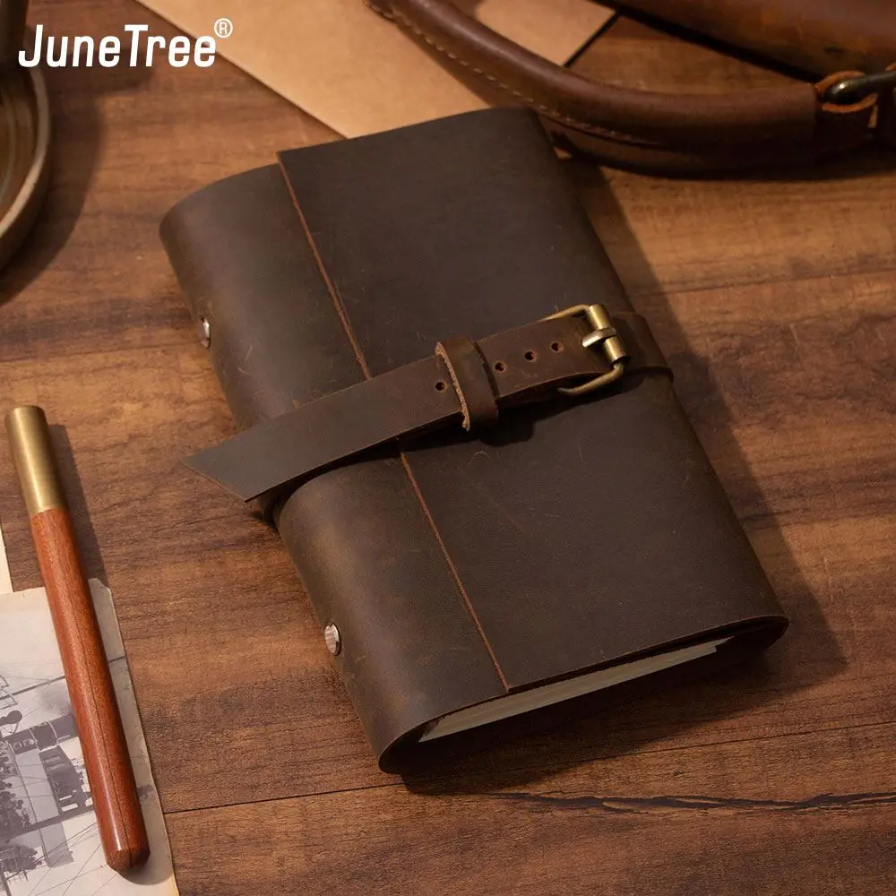 Junetree-Retro-Vintage-Leather-Cover-Loose-leaf-Notebook-Note-Book ...