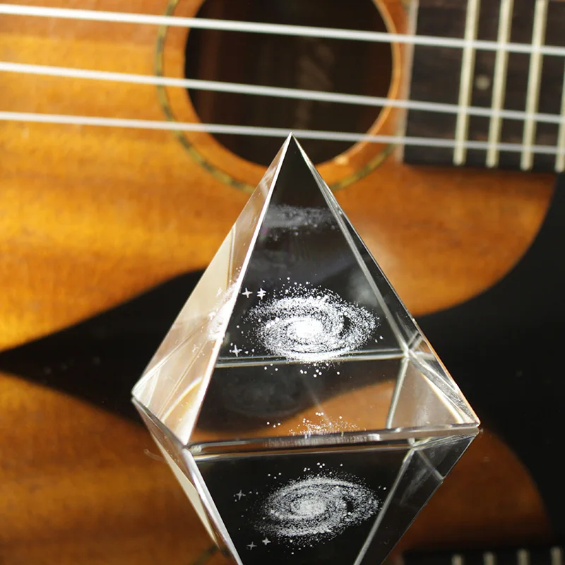 Crystal Pyramid 3D Laser Engraved Galaxy Glass Pyramid Fengshui ...