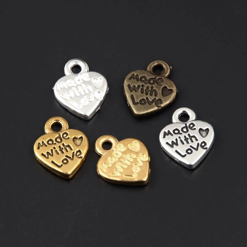 100pcs-plated-Metal-Alloy-Mixed-Color-Made-with-Love-Heart-Charms ...