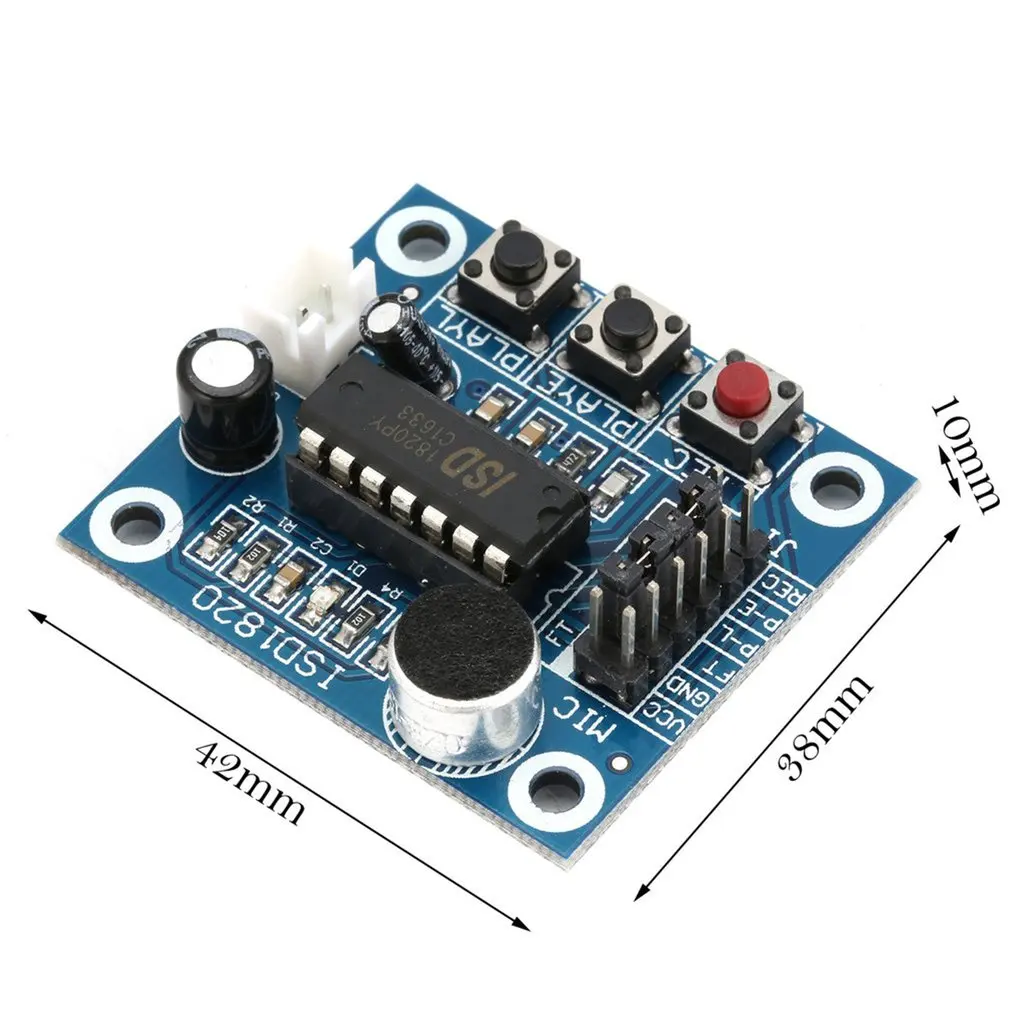 ISD1820 10s Mic Voice Sound Playback Board Recording Recorder Module ...