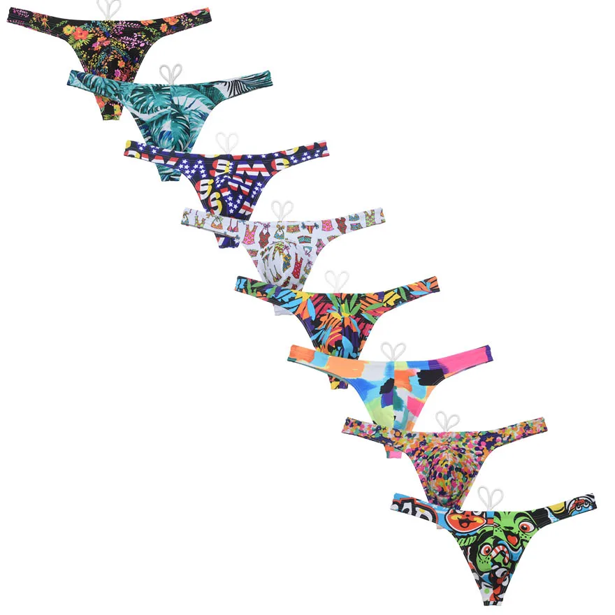 Men's Mini Beachwear T-back Quick Dry Cartoon Swimsuit Surfing Thongs ...