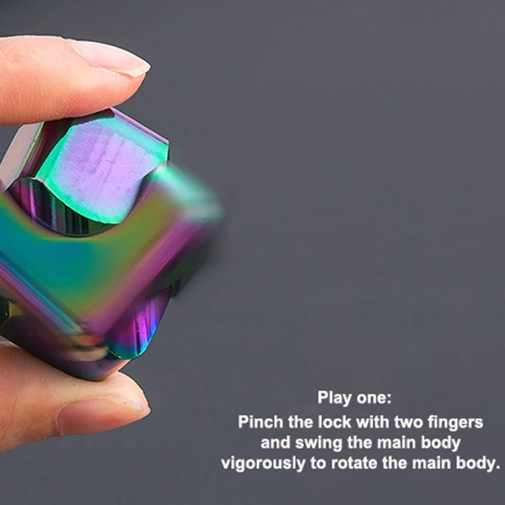 Holographic Gyro Cube Toy - TipsForStress.com