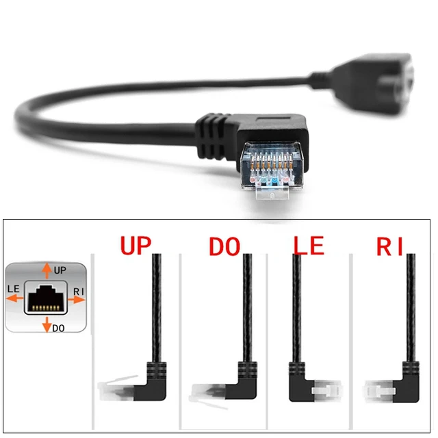 Cat6 Ethernet Cable RJ45 Right Angle UTP Network Cable Patch Cord 90 ...
