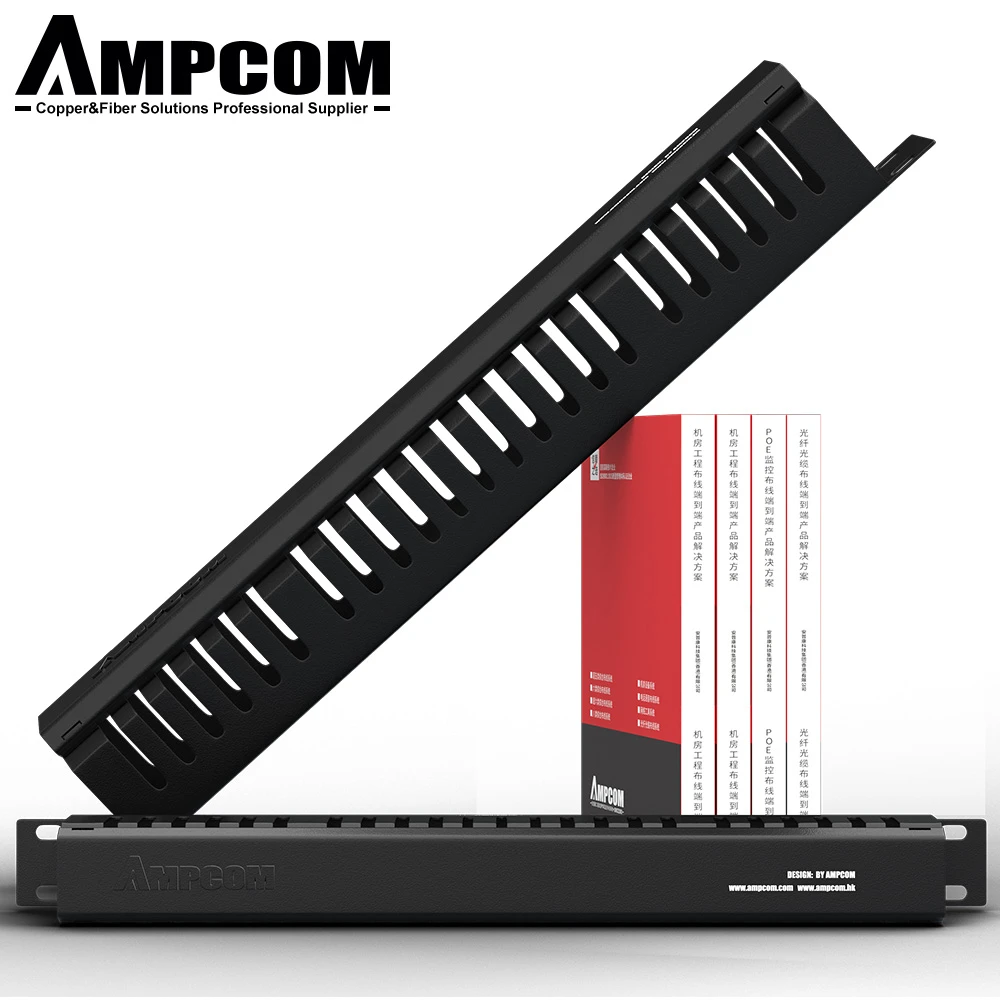 Ampcom 1u Cable Management Horizontal Mount 19 Inch Server Rack , 12/24 ...
